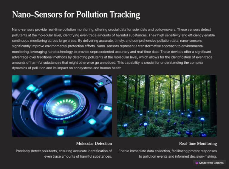 Nano Sensors For Pollution Tracking | PDF