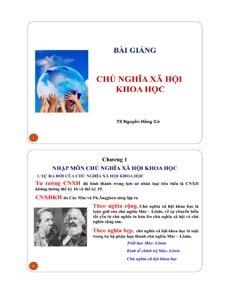 Slide Bai Giang Mon Chu Nghia Xa Hoi Khoa Hoc Dai Hoc Bach Khoa Dai Ho 78588 | PDF