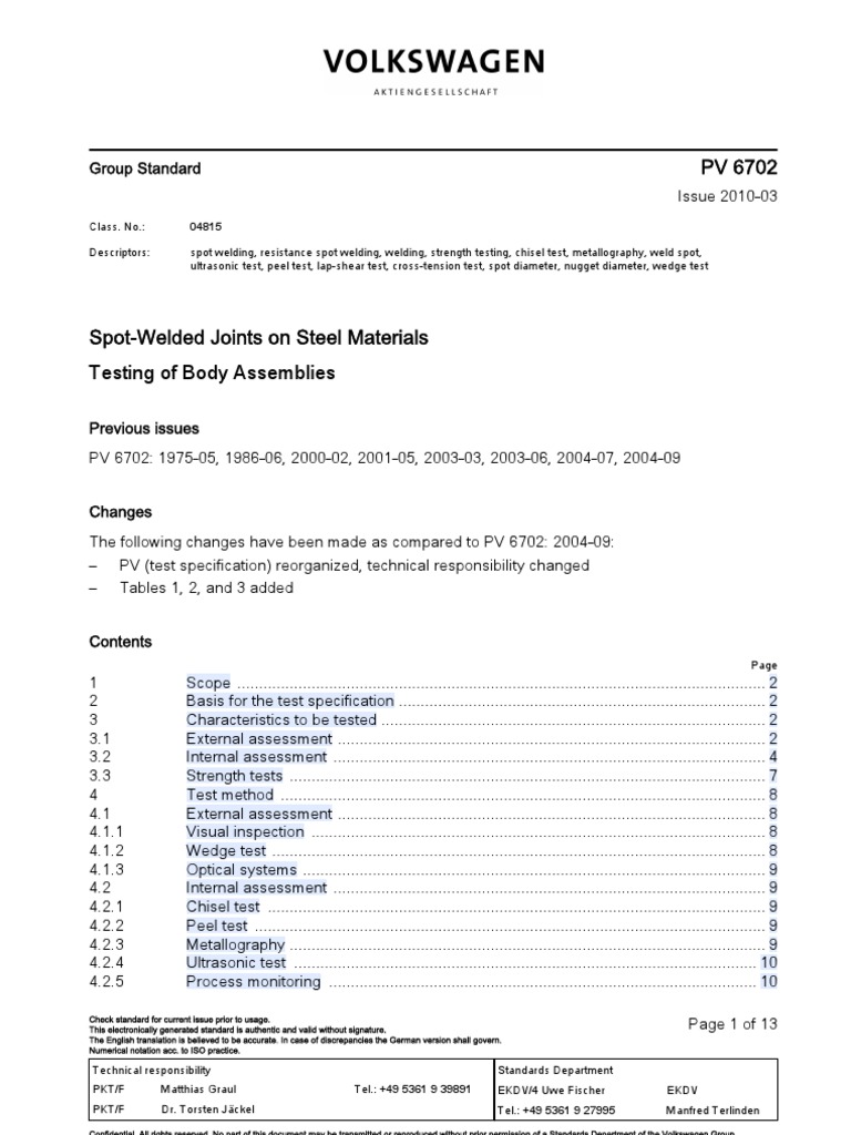 PV 6702 Englisch | PDF | Welding | Construction