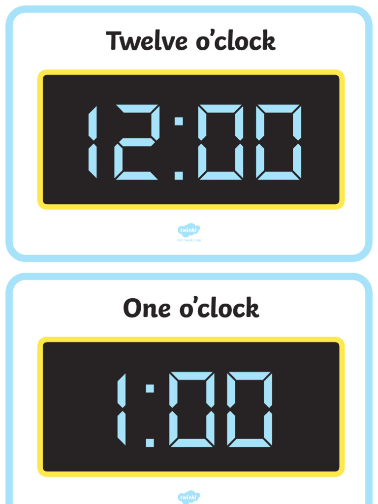 t n 285 Digital Clocks Hourly Oclock Ver 4 | PDF