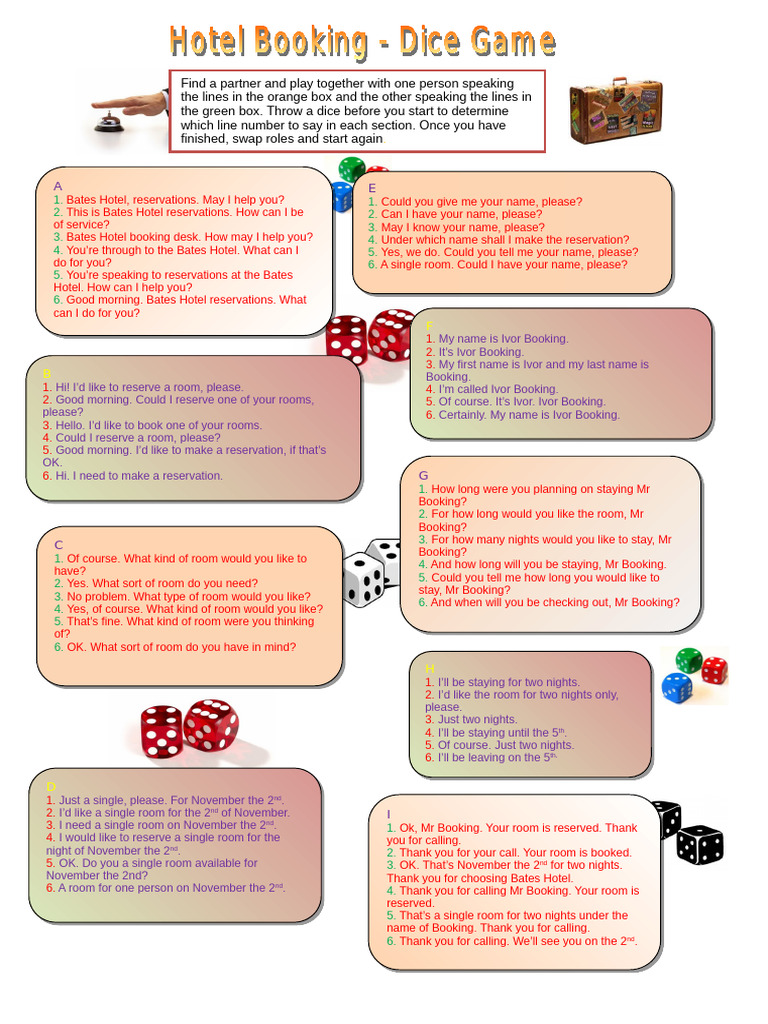 Interactive Hotel Reservation Dialogue | PDF