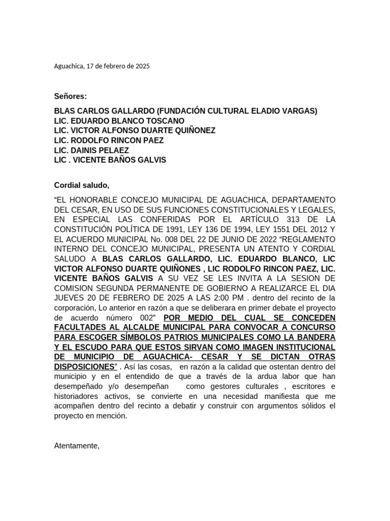 Proposicion Simbolos Municipales | PDF