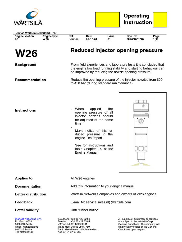 New Nozzle Opening Pressures | PDF