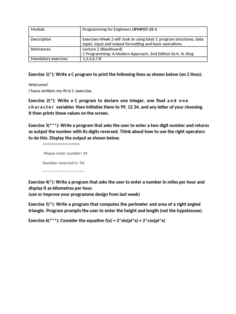 Tutorial Sheet 2 - Data Types and IO | PDF | Mathematics | Computing
