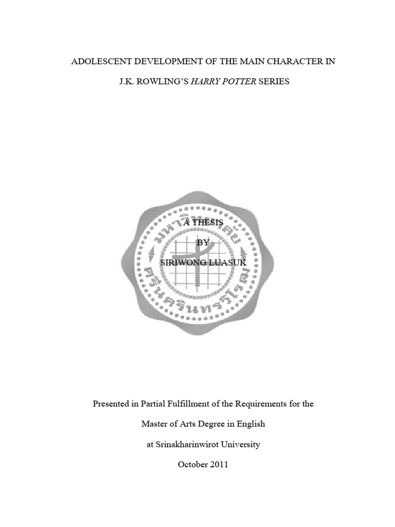 Adolescent Development of Main Characters in Harry Potter (Cognitivaly ...