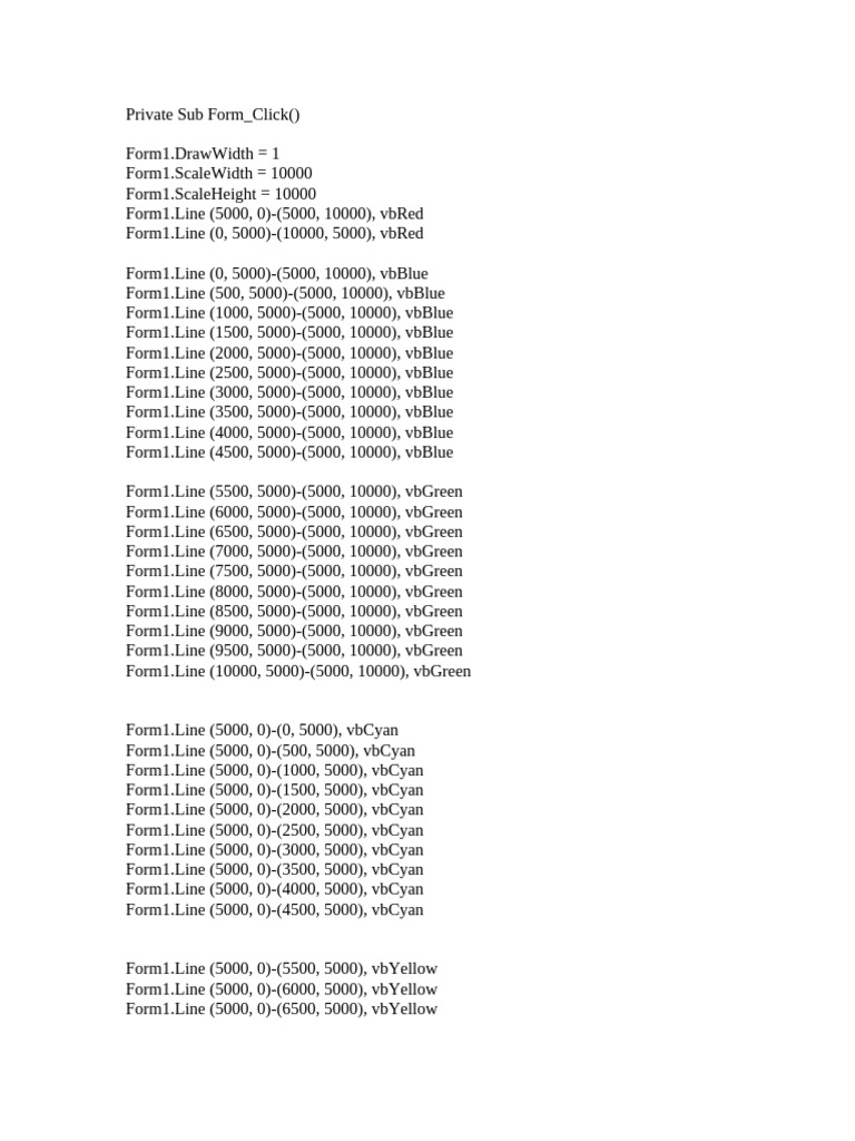 Visual Basic Form Drawing Code | PDF