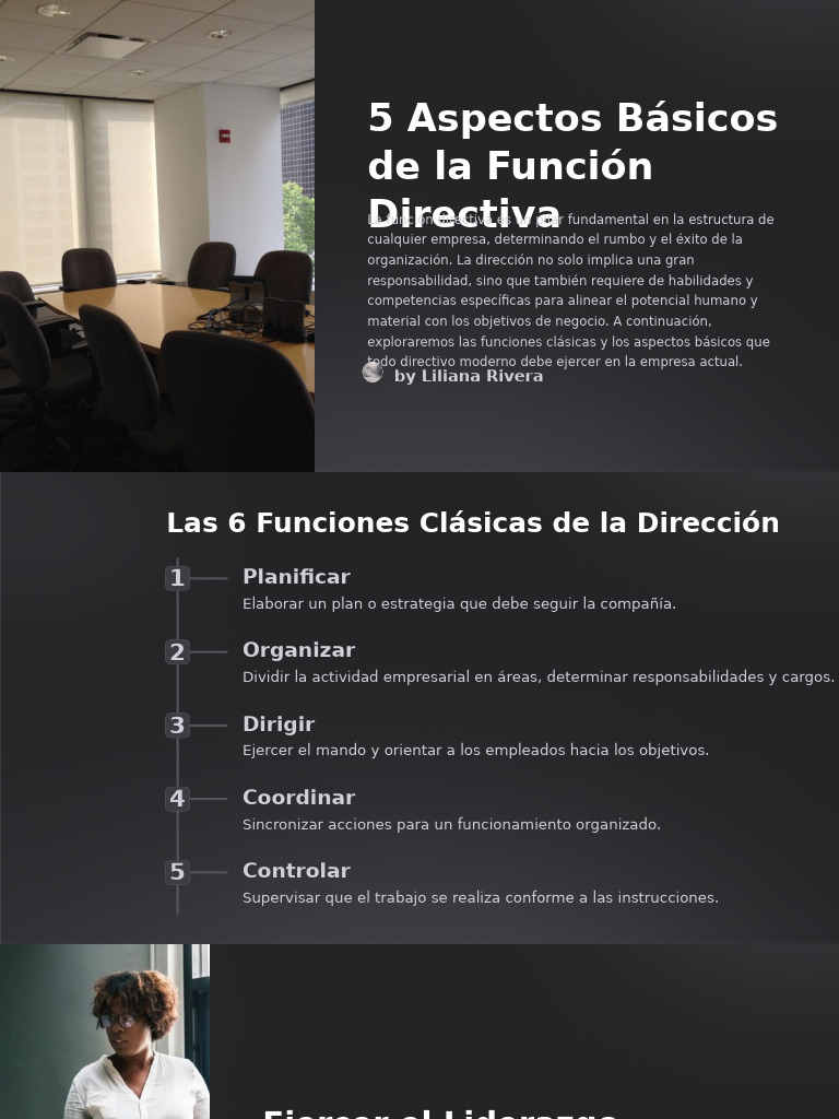 5 Aspectos Basicos de La Funcion Directiva | PDF | Liderazgo | Planificación