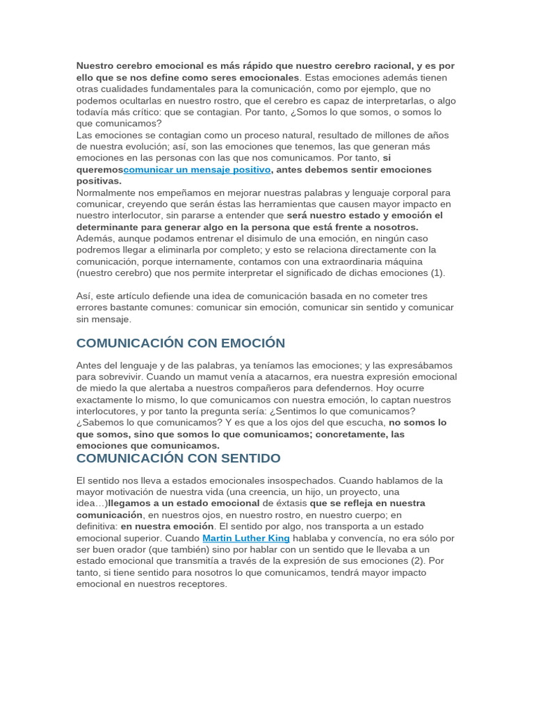 Nuestro Cerebro Emocional Es Más Rápido Que Nuestro Cerebro Racional ...