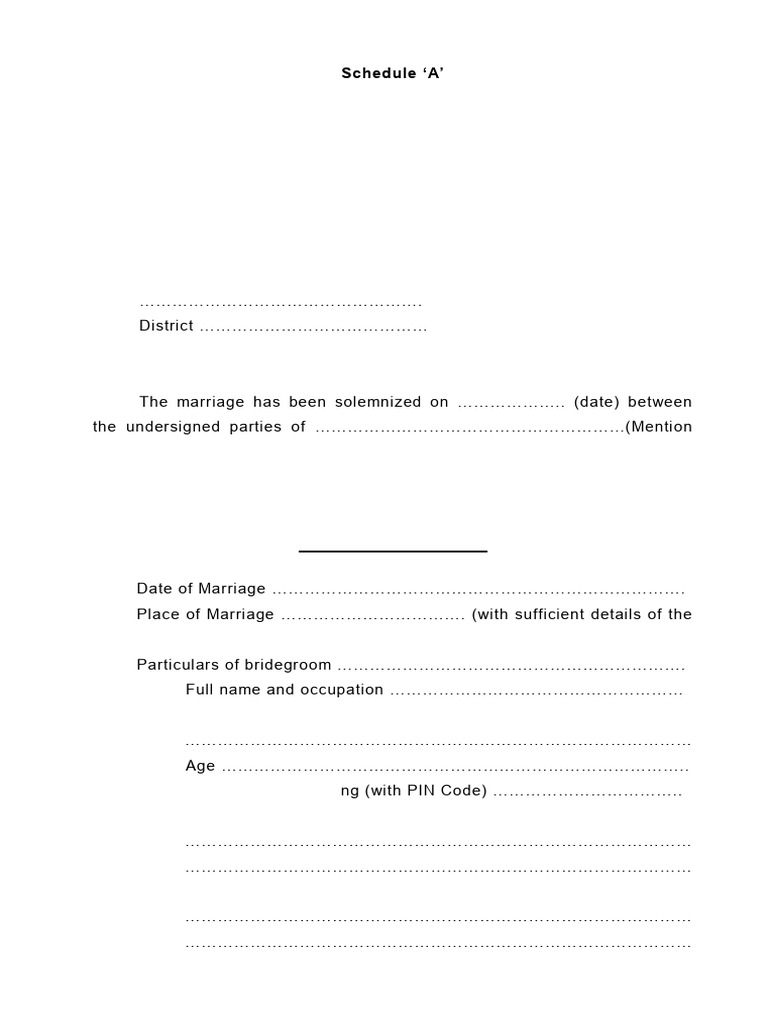 Uttarakhand Marriage Registration Form | PDF | Identity Document | Marriage