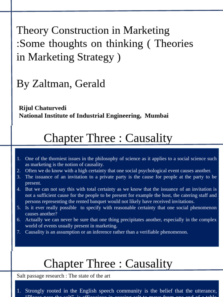 Causality in Marketing Theory | PDF | Causality | Science