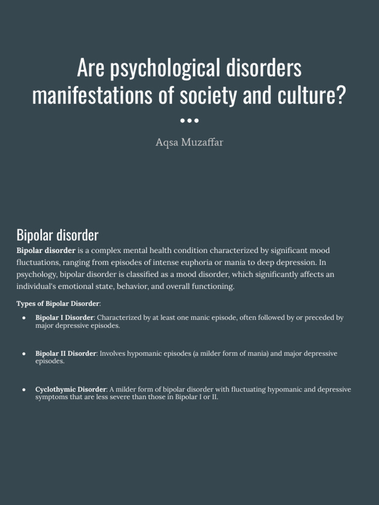 Understanding Bipolar Disorder: A Cultural Perspective | PDF | Bipolar ...
