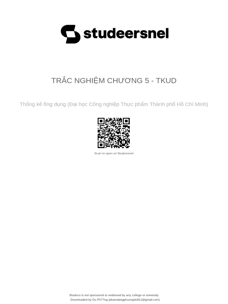 Trac Nghiem Chuong 5 Tkud | PDF