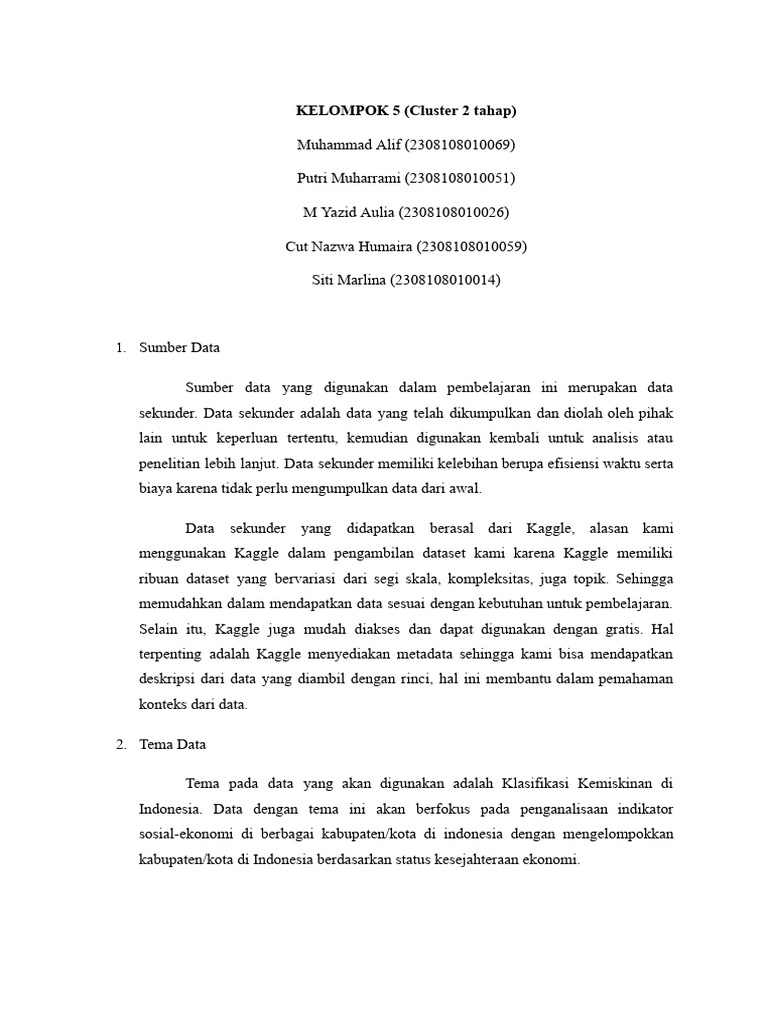 Materi Teknik Sampling Cluster 2 Tahap | PDF