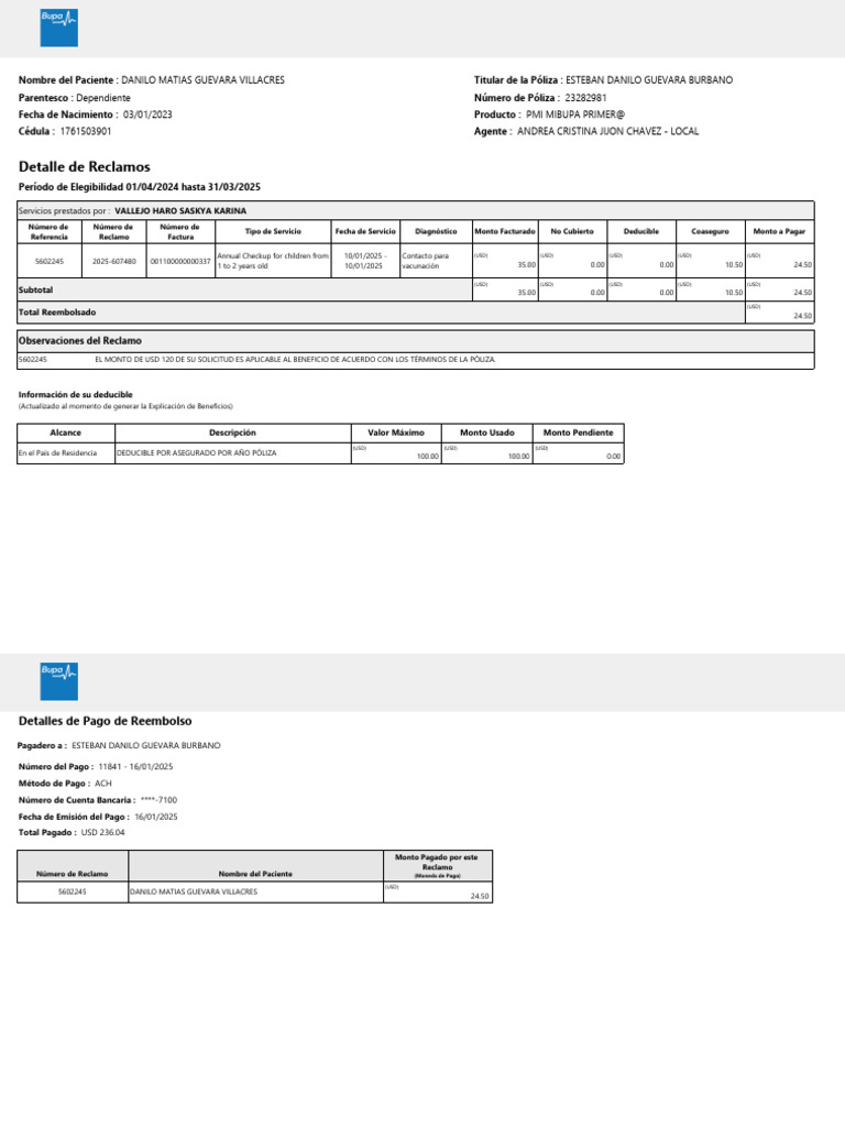 Eob 740732 | PDF | Póliza de seguros | Seguro