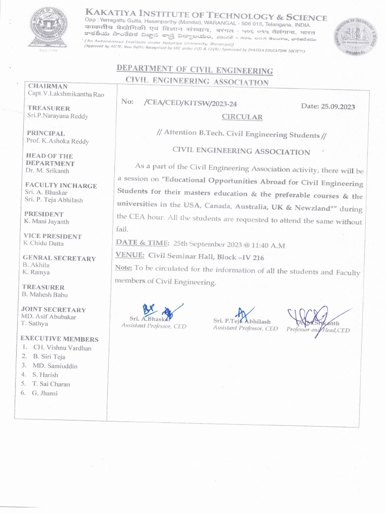 Student Circulars | PDF