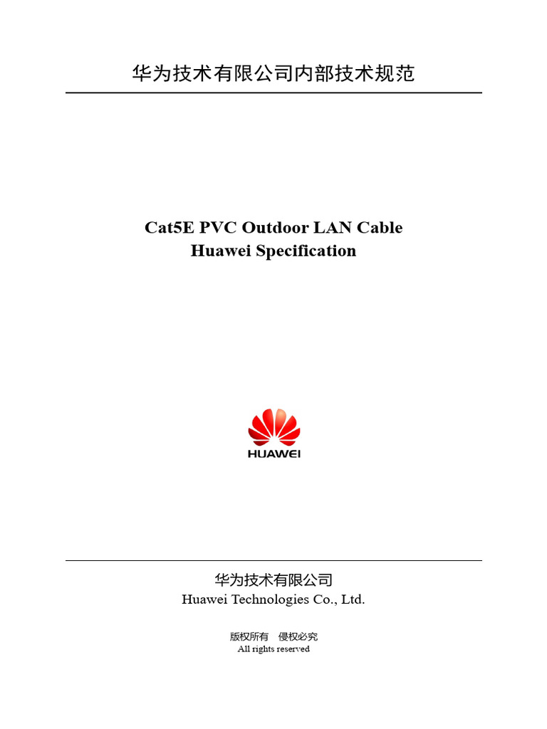 Cat5E PVC Outdoor LAN Cable Huawei Specification v5.3 | PDF ...
