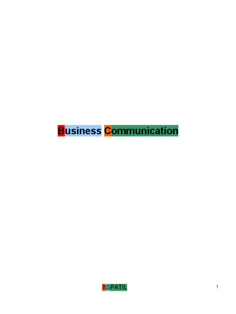 Business Communication BOOK 1ST MBA at BEC DOMS | PDF | Persuasion | Goal