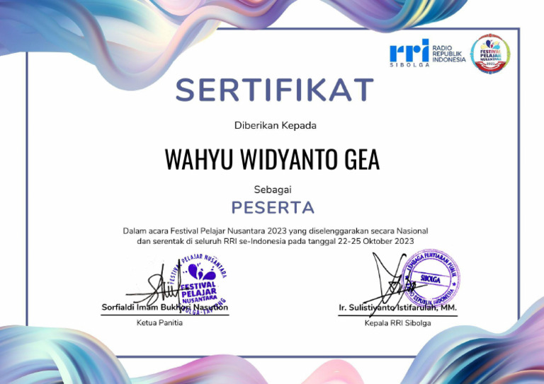 Sertifikat FPN 2023 Peserta | PDF