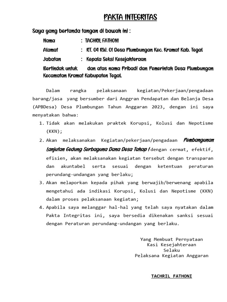 SPJ Dana Desa 2023 DD | PDF