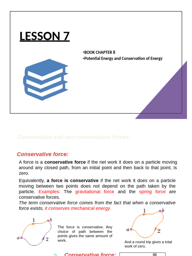 Physics 1 - LESSON 7 (Mid - Summer 24) | PDF | Force | Potential Energy