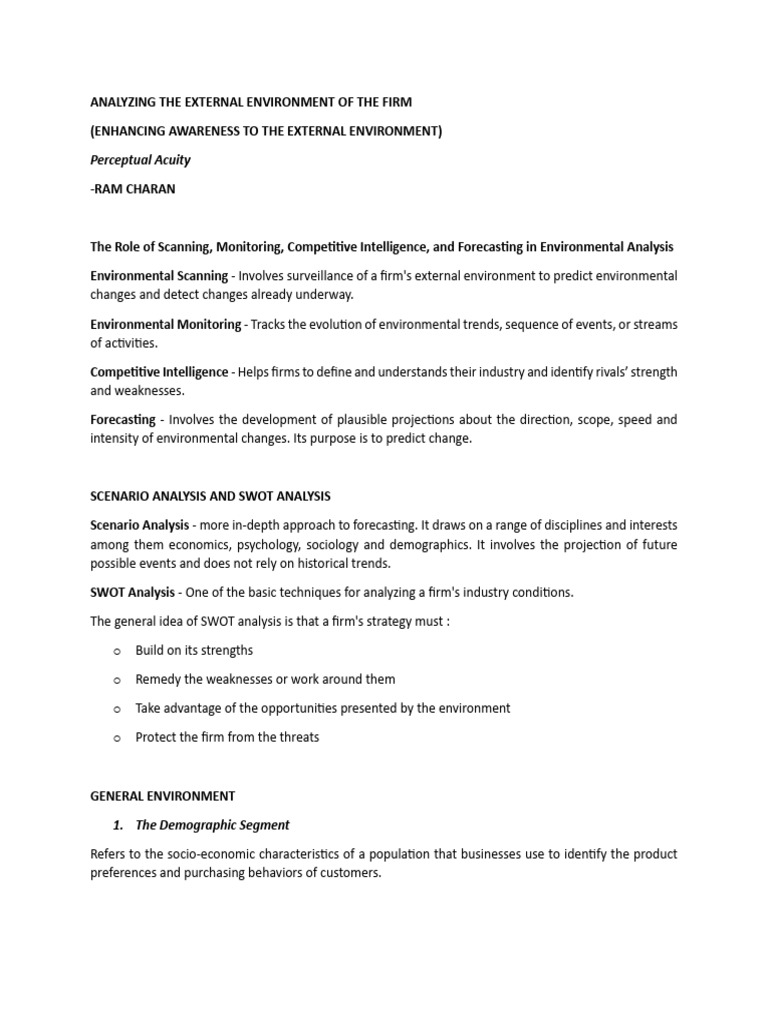 External Environment Analysis for Firms | PDF | Analytics | Business