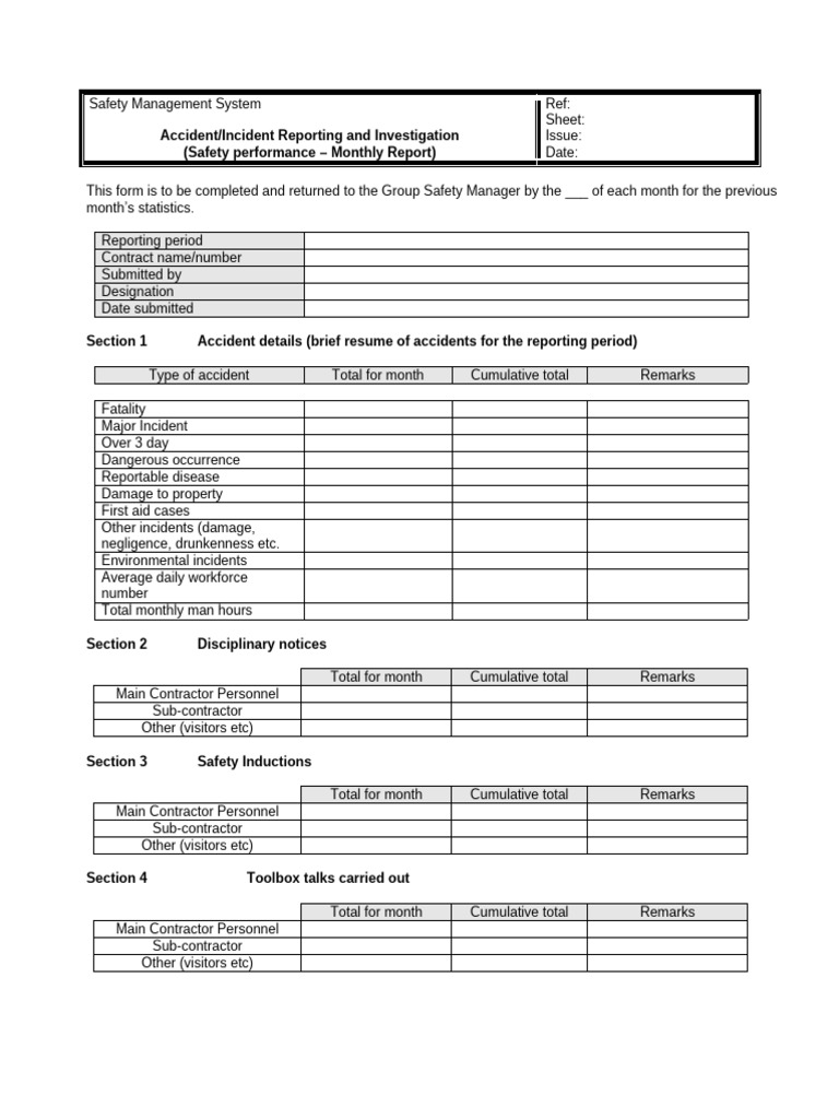 HSE Monthly Report-1 | PDF
