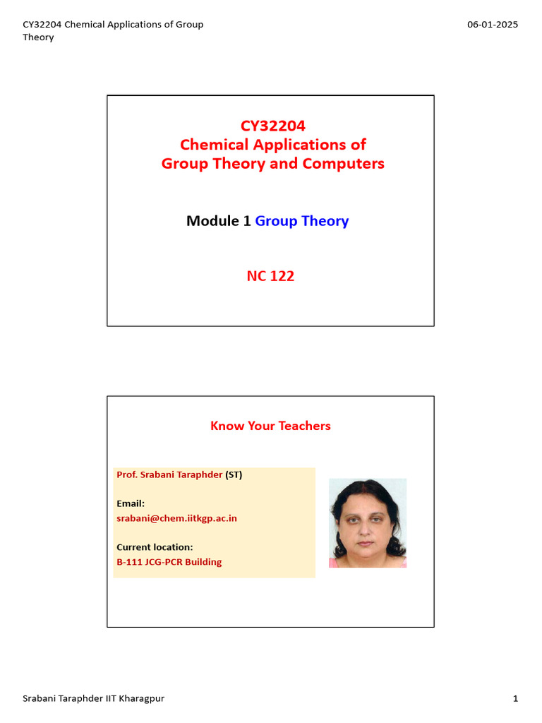 Group Theory Introduction | PDF | Group (Mathematics) | Chemistry