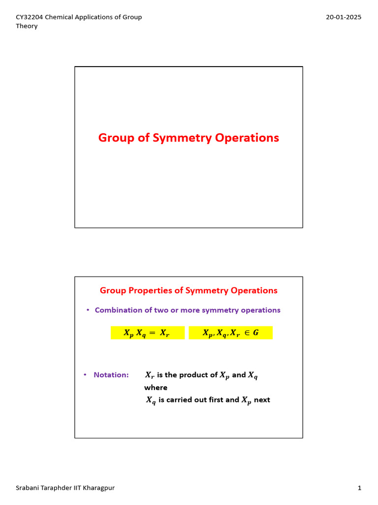 Lecture 5 Group of Symmetry Operations | PDF | Group (Mathematics ...