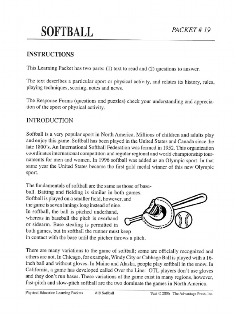 Softball Packet | PDF