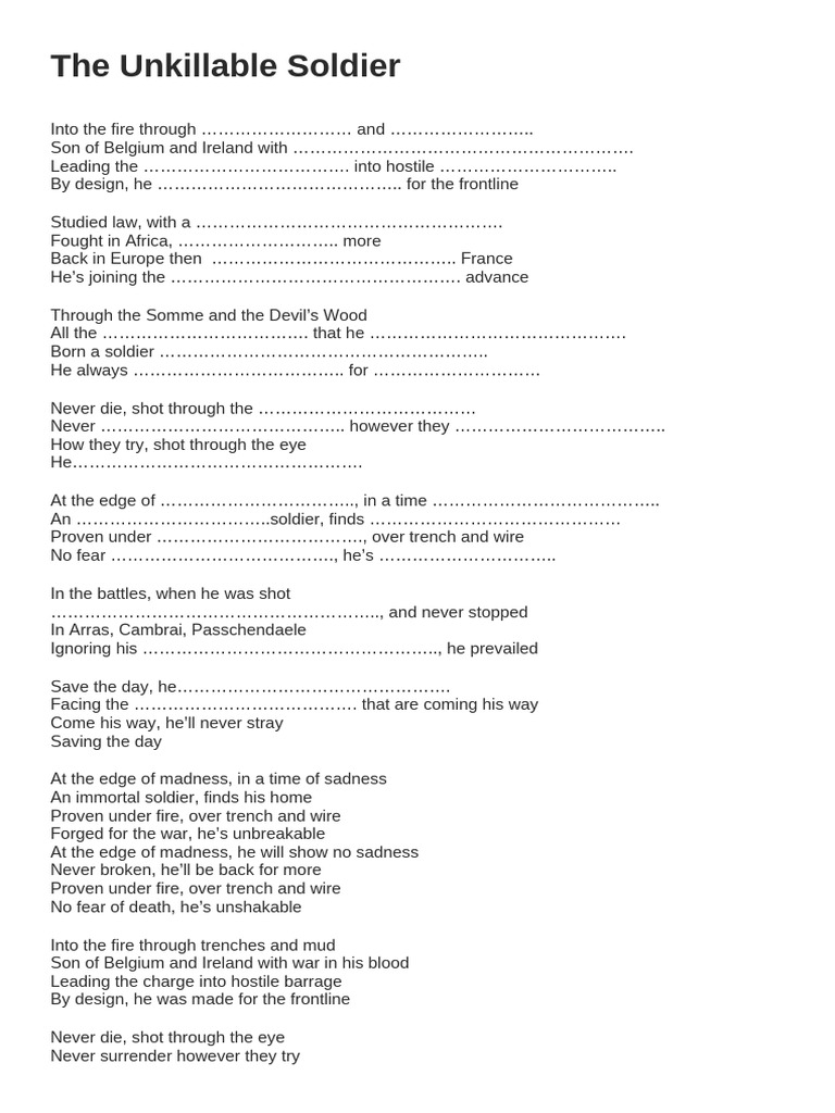 The Unkillable Soldier | PDF