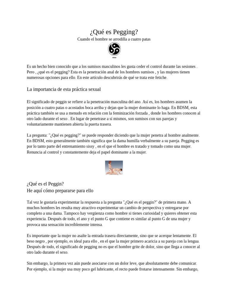 ¿Qué Es Pegging | PDF | Sexo anal | Relaciones sexuales