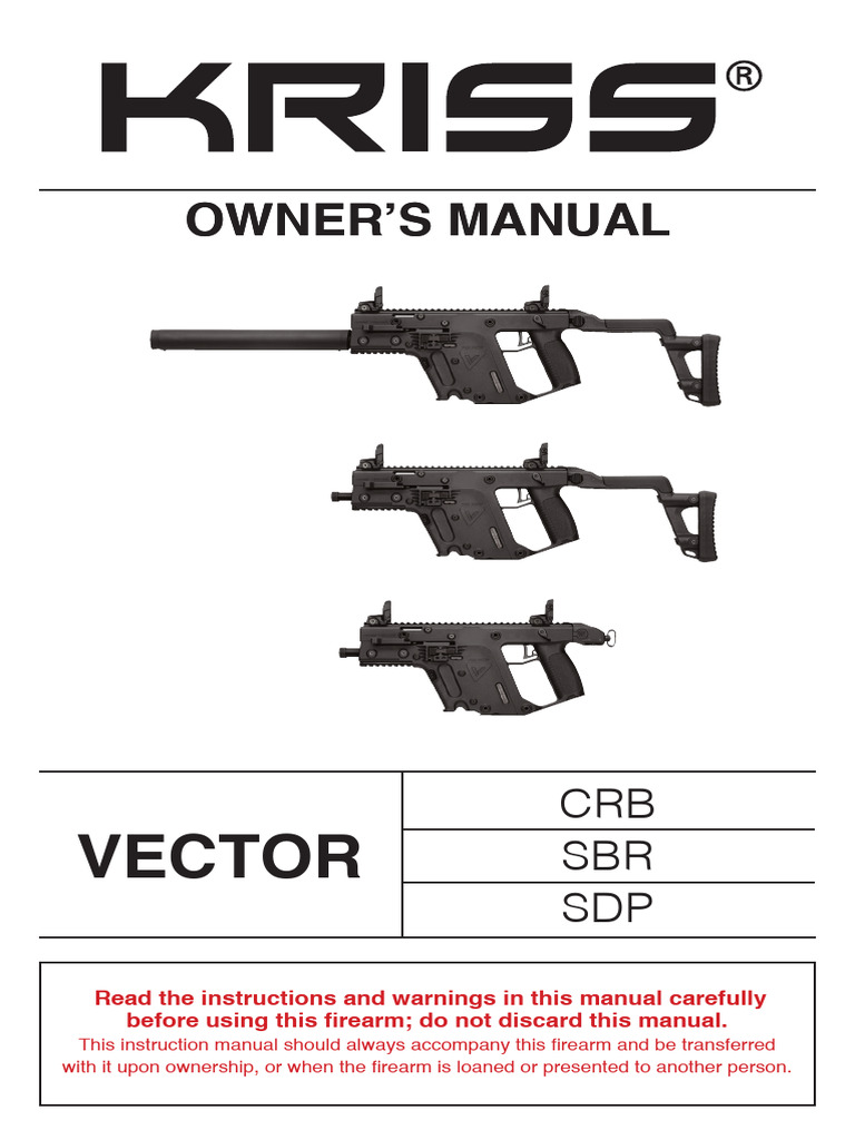 KRISS MANUAL VECTOR CRB-SBR-SDP MBUS Sights | PDF | Trigger (Firearms ...