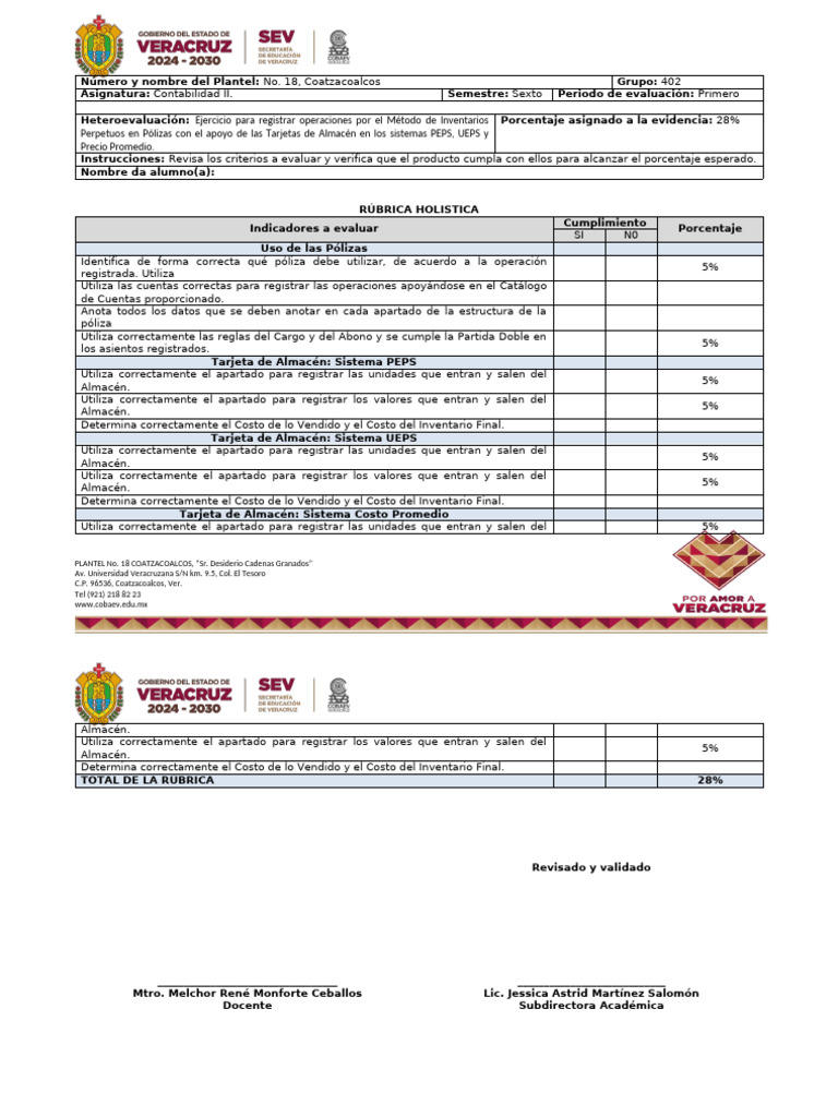 Sem 2025A Rub Ejerc Pract Met Inv Perp | PDF | Contabilidad