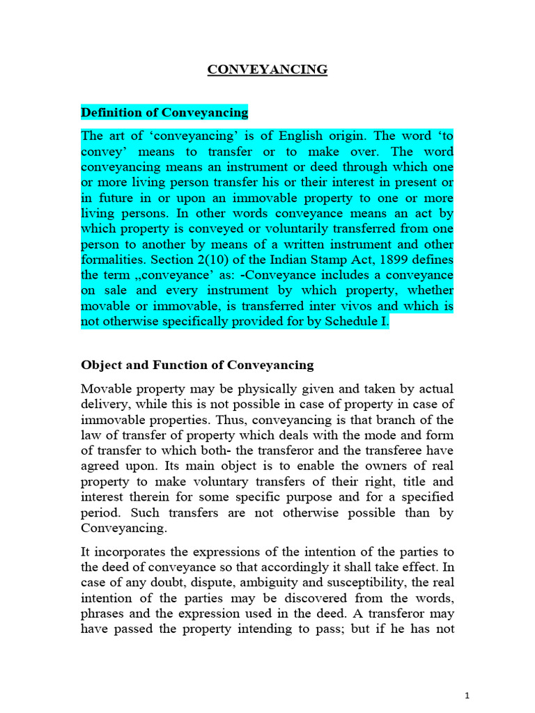 3003_conveyancing and Examples 1 | PDF | Power Of Attorney | Conveyancing