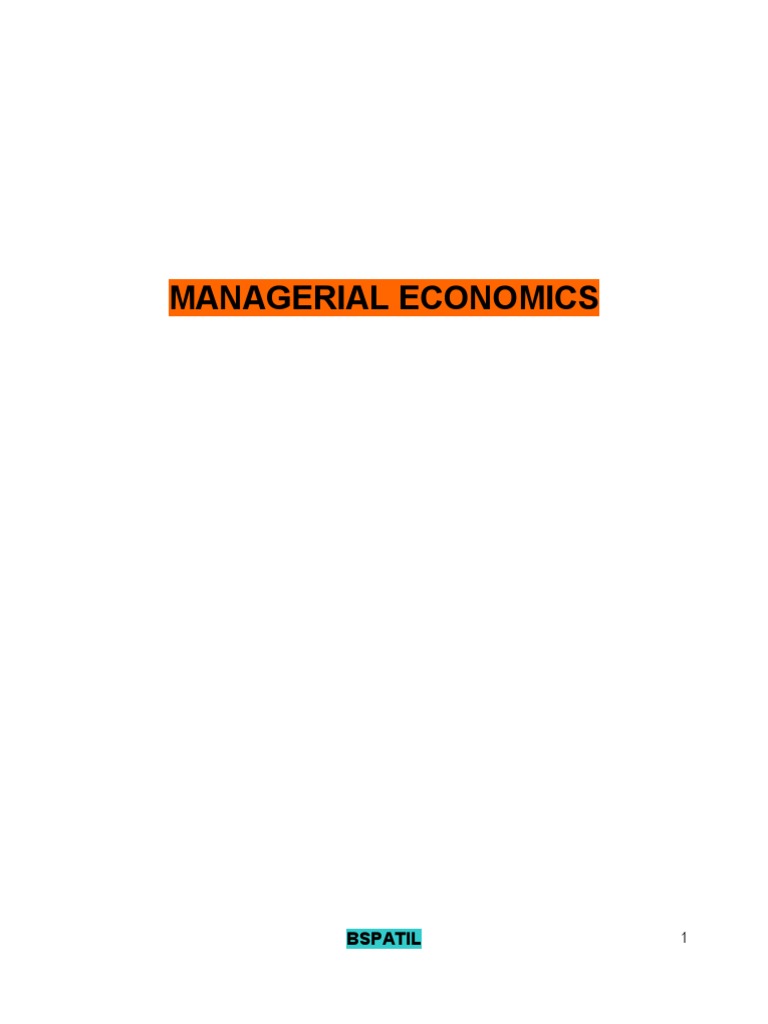 Managerial Economics Book 1st Sem Mba at Bec Doms | PDF | Economics ...