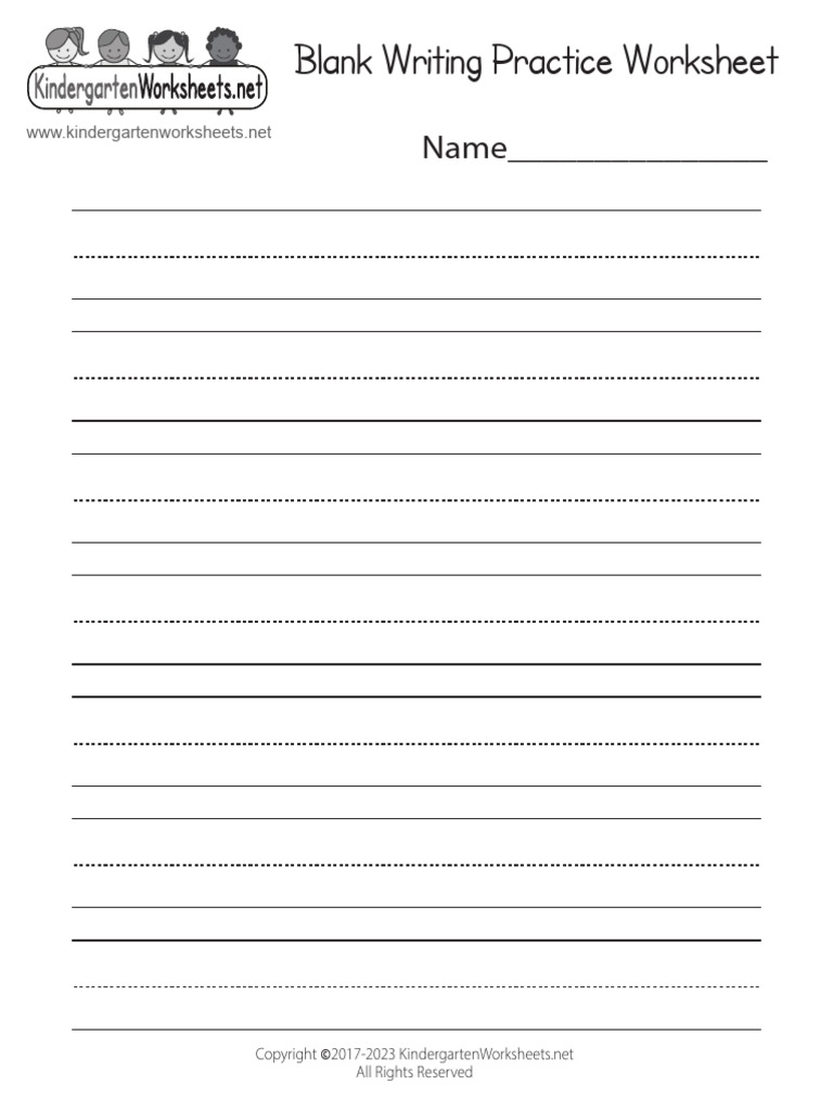 Blank Writing Practice Worksheet | PDF
