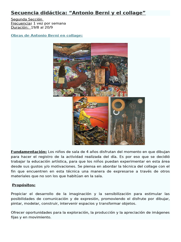 Collage en el aula: Antonio Berni para niños | PDF | Collage | Papel
