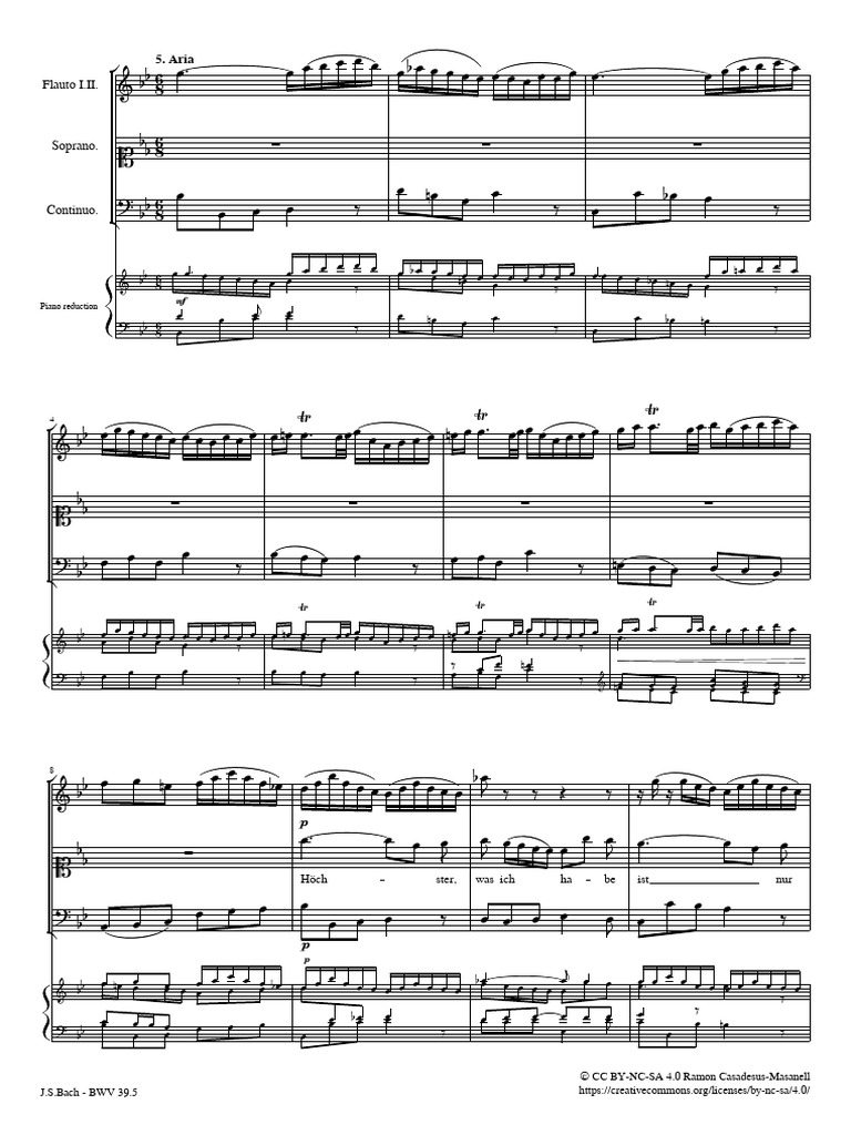 Hochster Was Ich Habe - Bach BWV - 39.5 | PDF | Bach Family | Choral ...