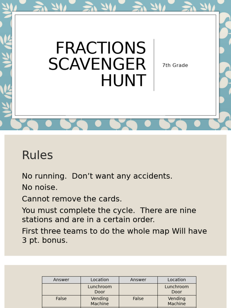 Scavenger Hunt | PDF