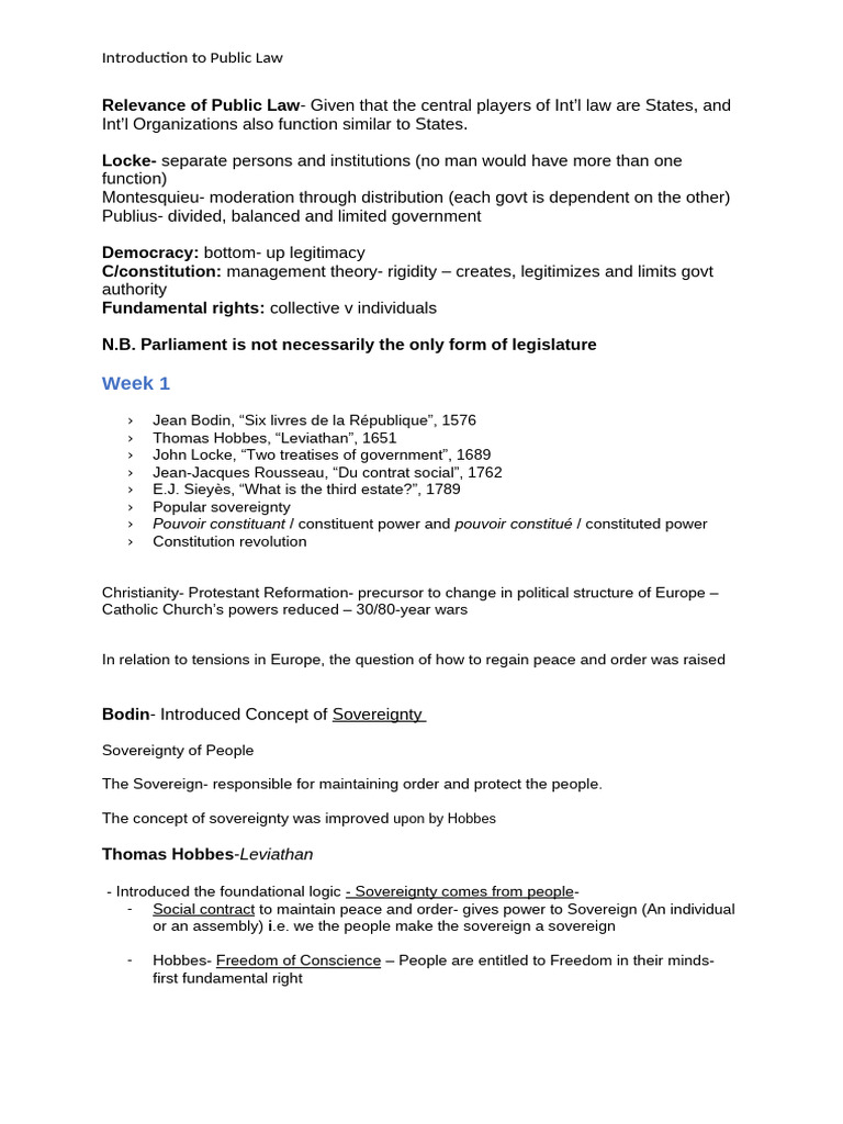 Public Law Notes | PDF | Sovereignty | Constitution