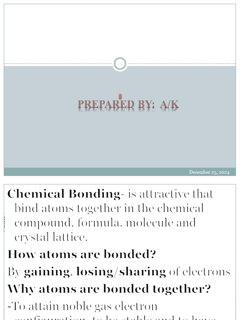 Chapter 2 Chemical Bonding & Molecular Structures PPT2017 | PDF ...