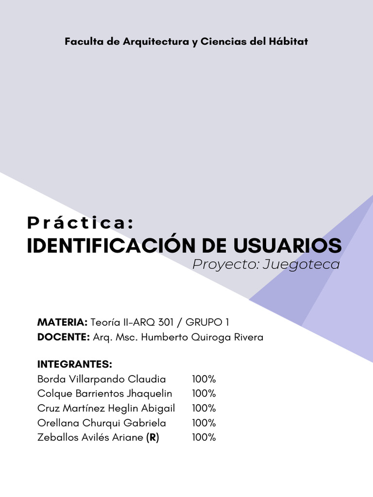 Tipos de Usuarios en la Juegoteca | PDF