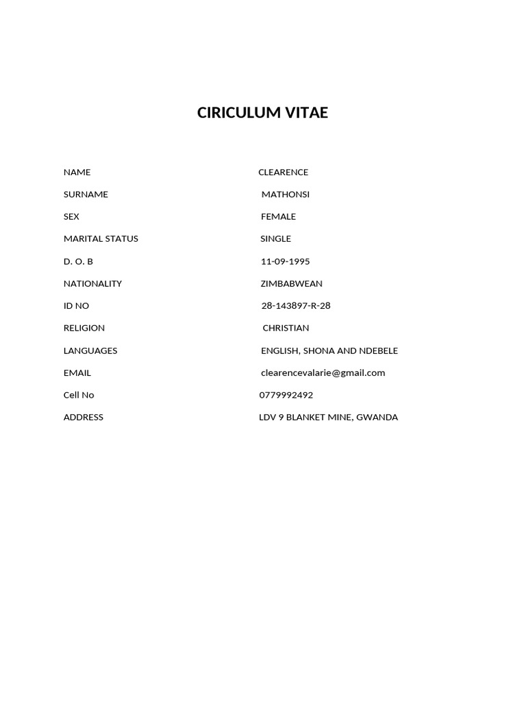 Electrical Engineering CV of Clearence Mathonsi | PDF