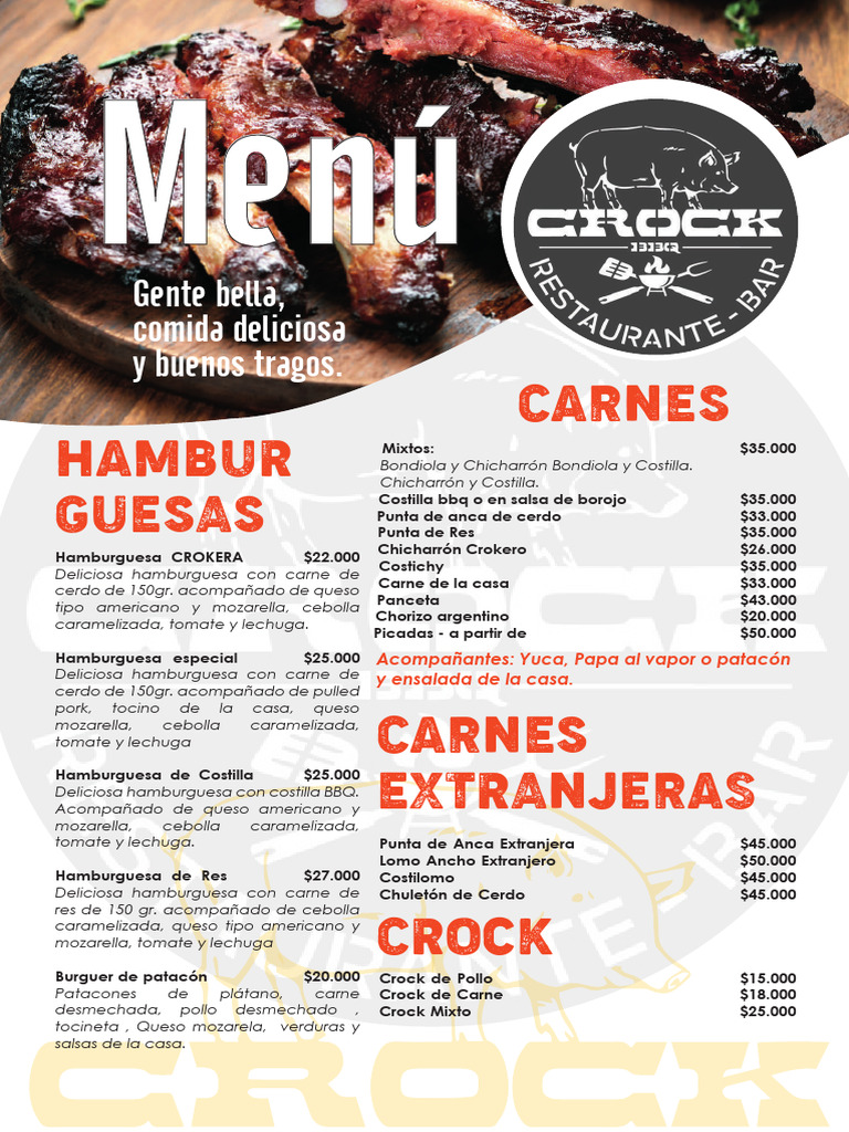 Menuì Crock | PDF | Hamburguesas | Salchicha