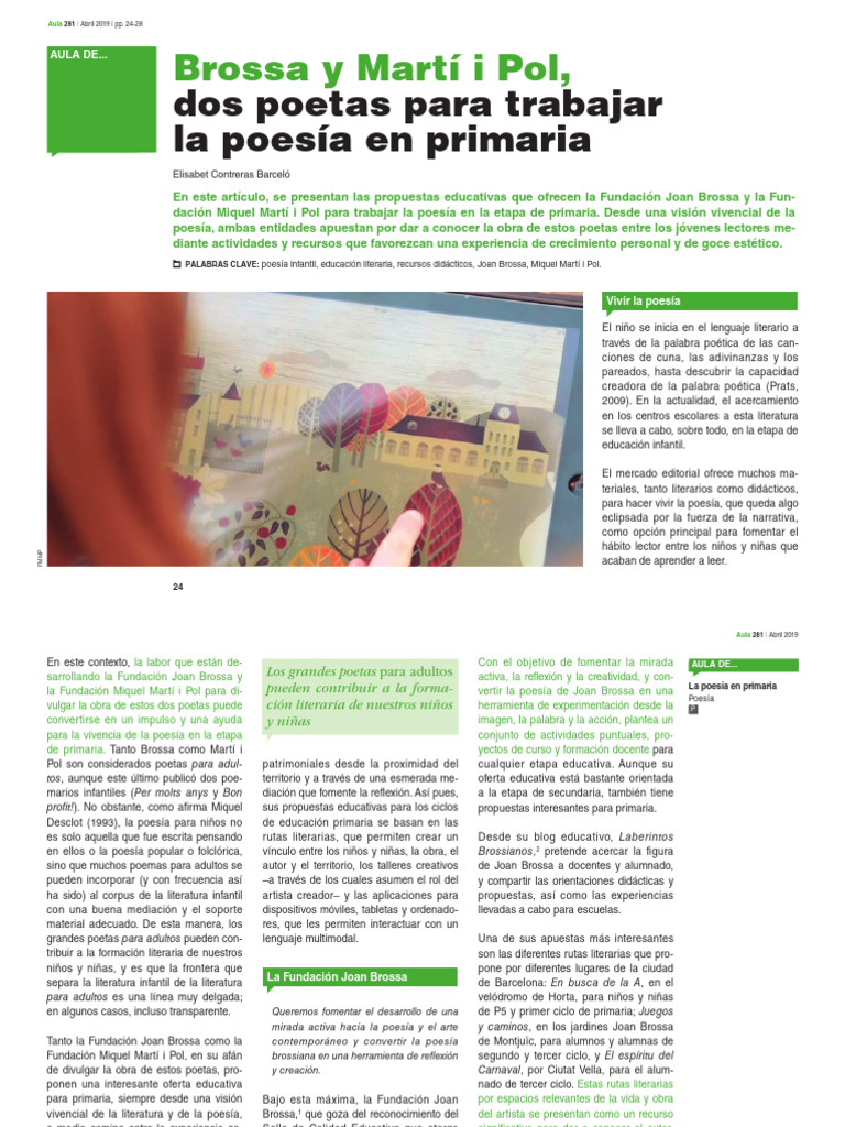 Fomentar la poesía en educación primaria | PDF | Poesía | Tableta