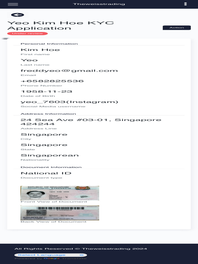 Theweisstrading View KYC Application | PDF