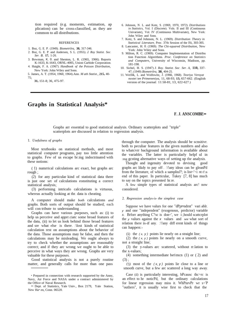 anscombe1973 (1) | PDF | Errors And Residuals | Regression Analysis