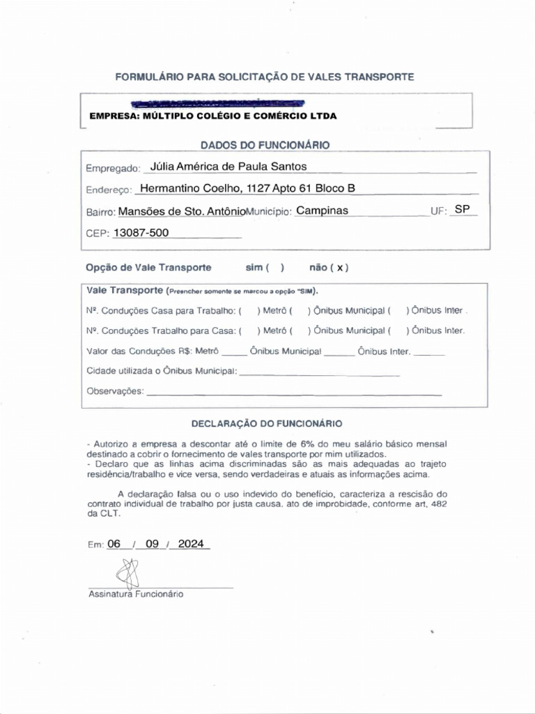 VT ComÃ©rcio Ficha de Solicitaã Ã o | PDF