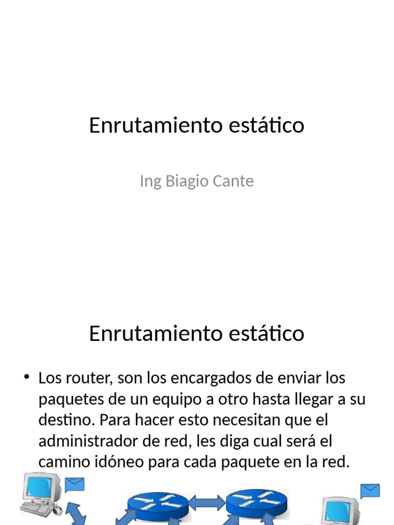 Clase 2 Enrutamiento Estático | PDF | Enrutador (Computación) | Dirección IP