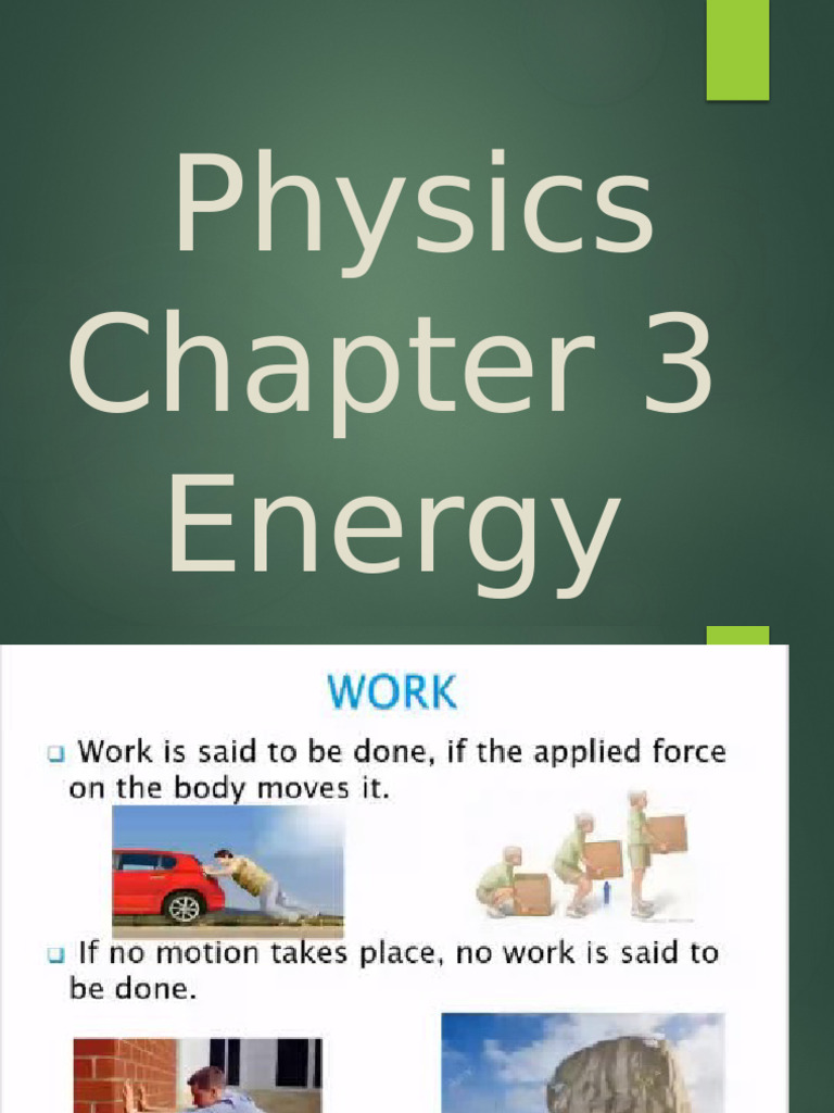 Physics Chapter 3 Engergy | PDF